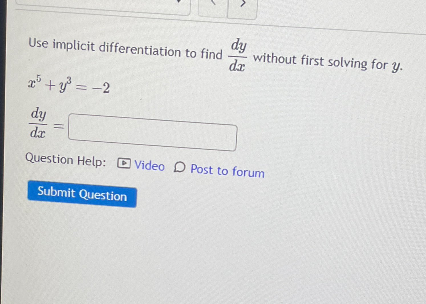 Solved Use implicit differentiation to find dydx ﻿without | Chegg.com