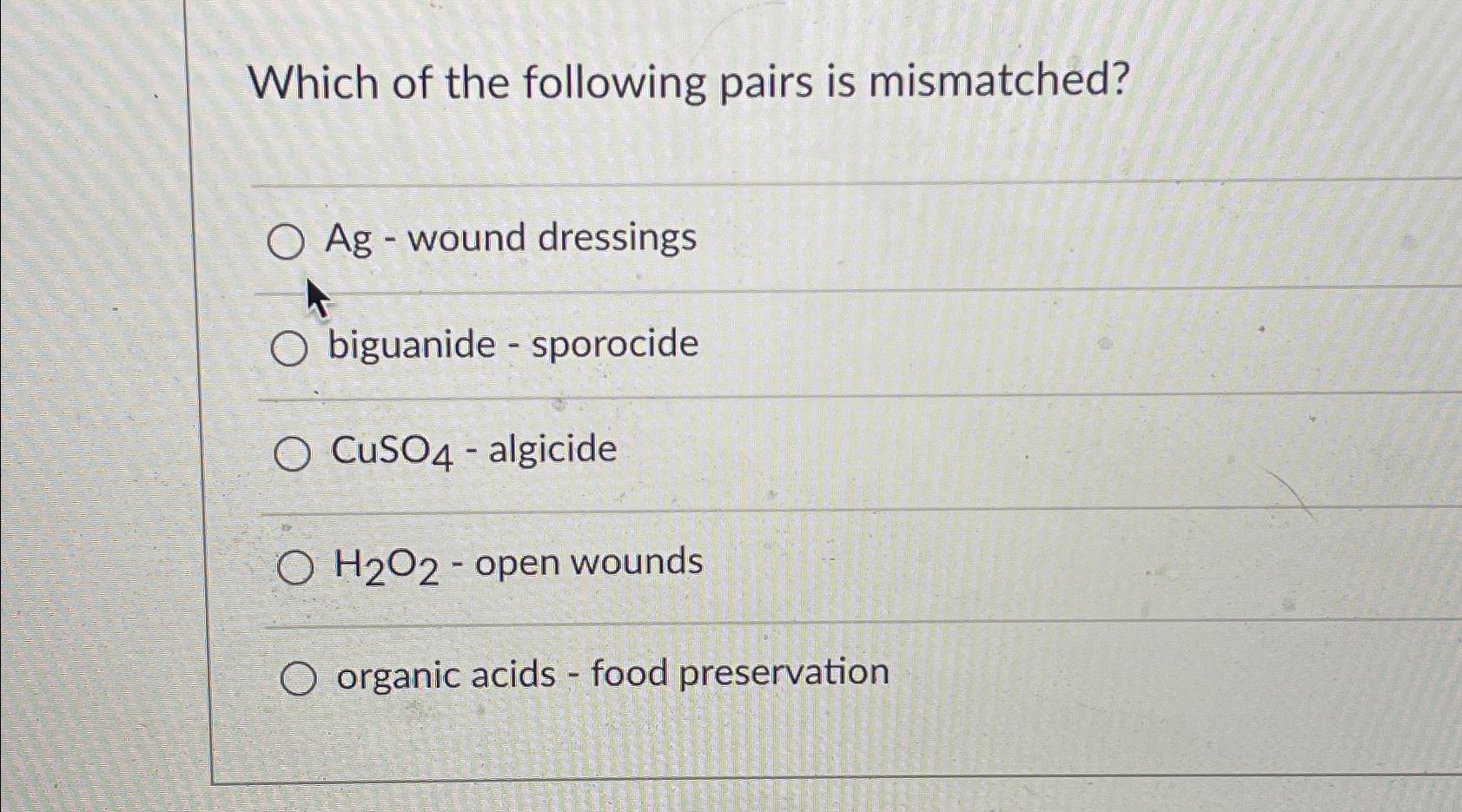 Solved Which of the following pairs is mismatched?Ag - | Chegg.com