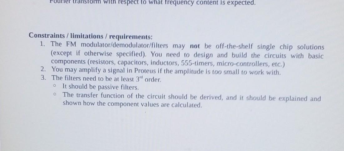 Solved Aim: To design and build a FM modulator and | Chegg.com