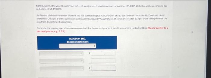 Solved A portion of the combined statement of income and | Chegg.com