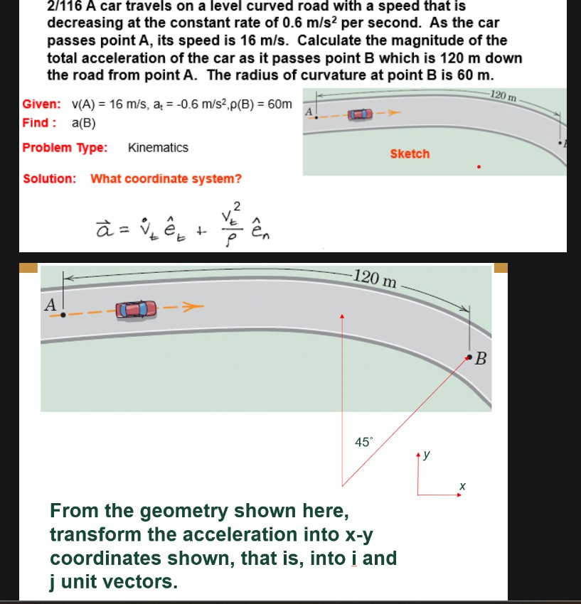 Solved 2/116 ﻿A car travels on a level curved road with a | Chegg.com