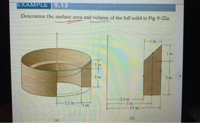 Solved EXAMPLE 19.13 Determine the surface area and volume | Chegg.com