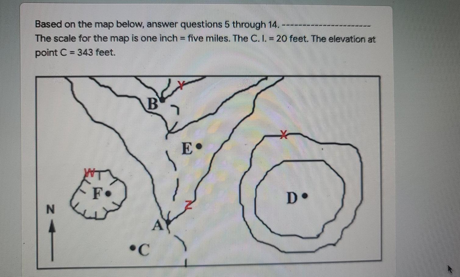 Solved Based on the map below, answer questions 5 through | Chegg.com