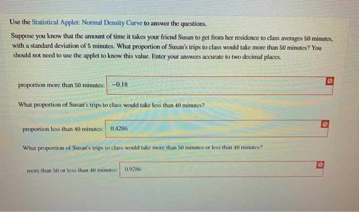 Solved Use the Statistical Applet: Normal Density Curve to | Chegg.com