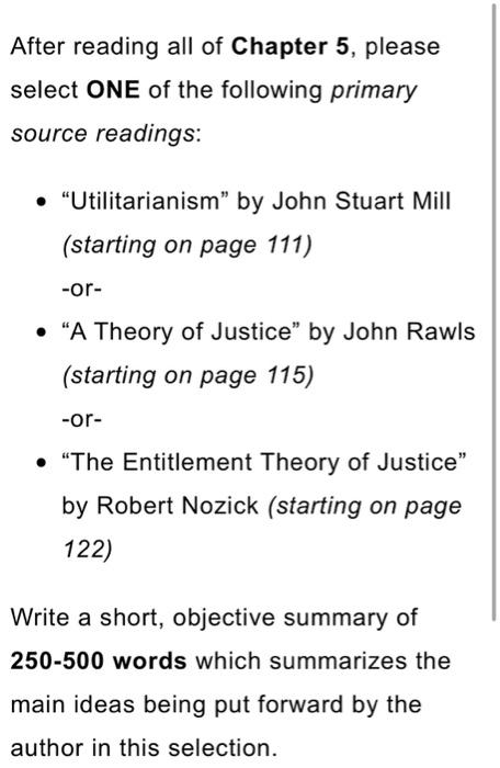 After reading all of Chapter 5, please select ONE of | Chegg.com