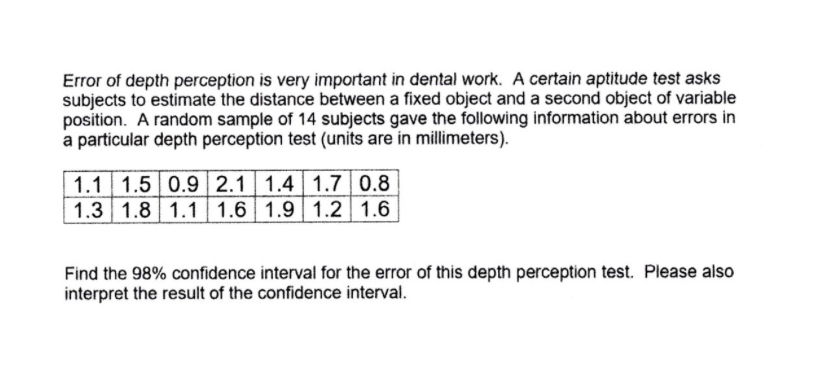Solved Error of depth perception is very important in dental | Chegg.com