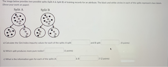 Solved The image below provides two possible splits (Split A | Chegg.com