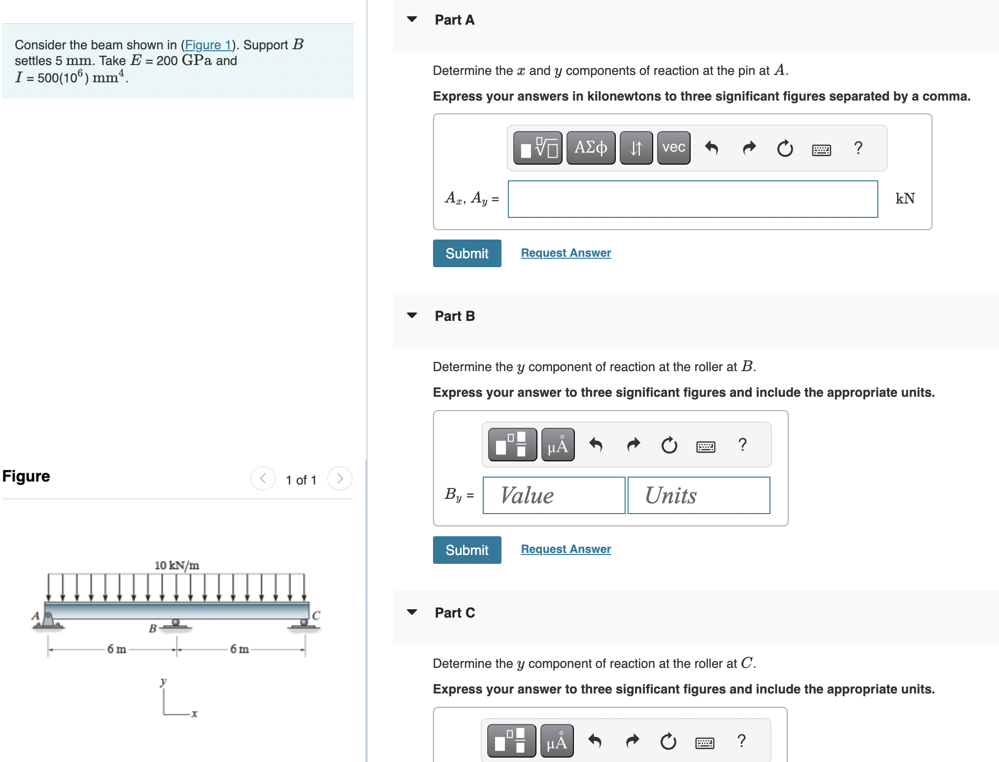 Solved Part AConsider the beam shown in (Figure 1). ﻿Support | Chegg.com