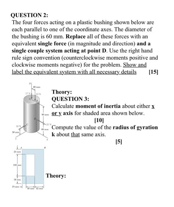 Solved QUESTION 2: The four forces acting on a plastic | Chegg.com