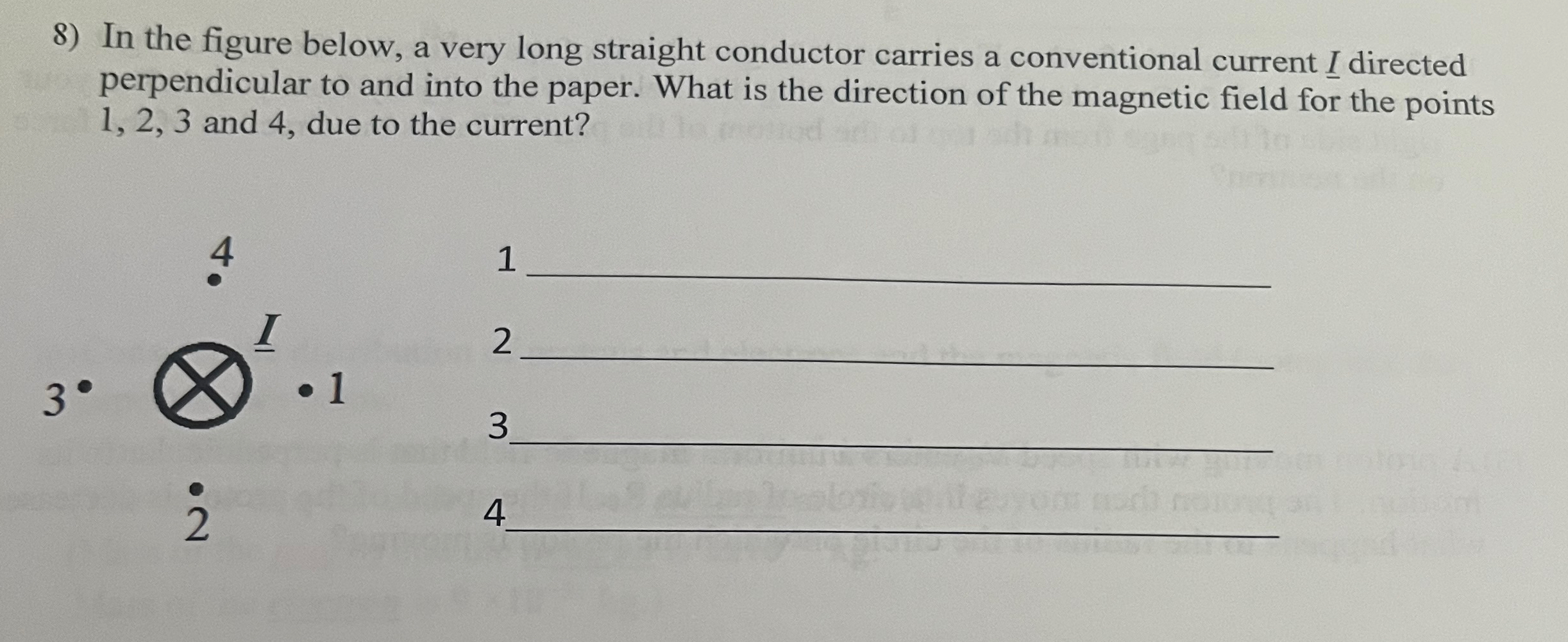 Solved In the figure below, a very long straight conductor | Chegg.com