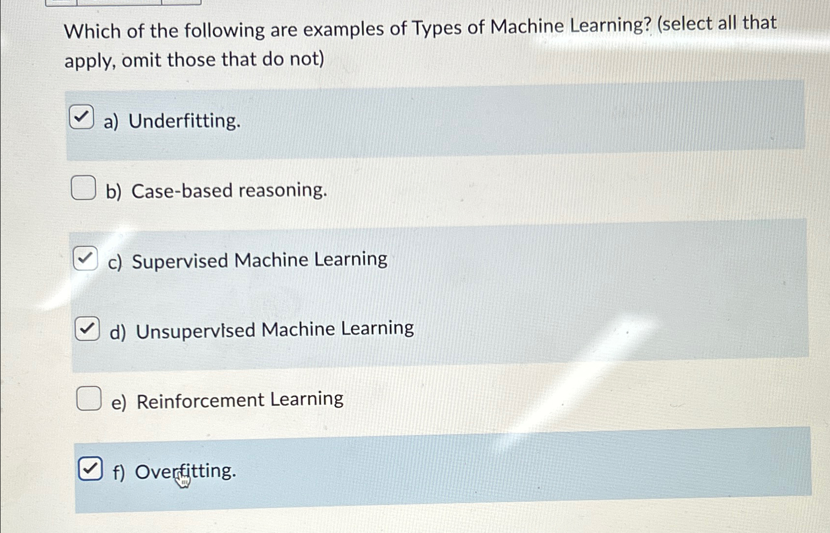 Solved Which of the following are examples of Types of | Chegg.com