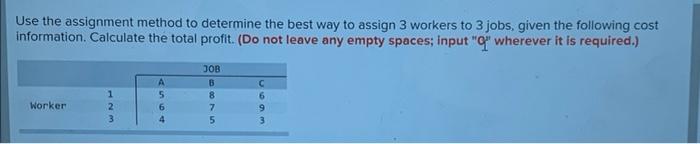 Solved Use the assignment method to determine the best way | Chegg.com