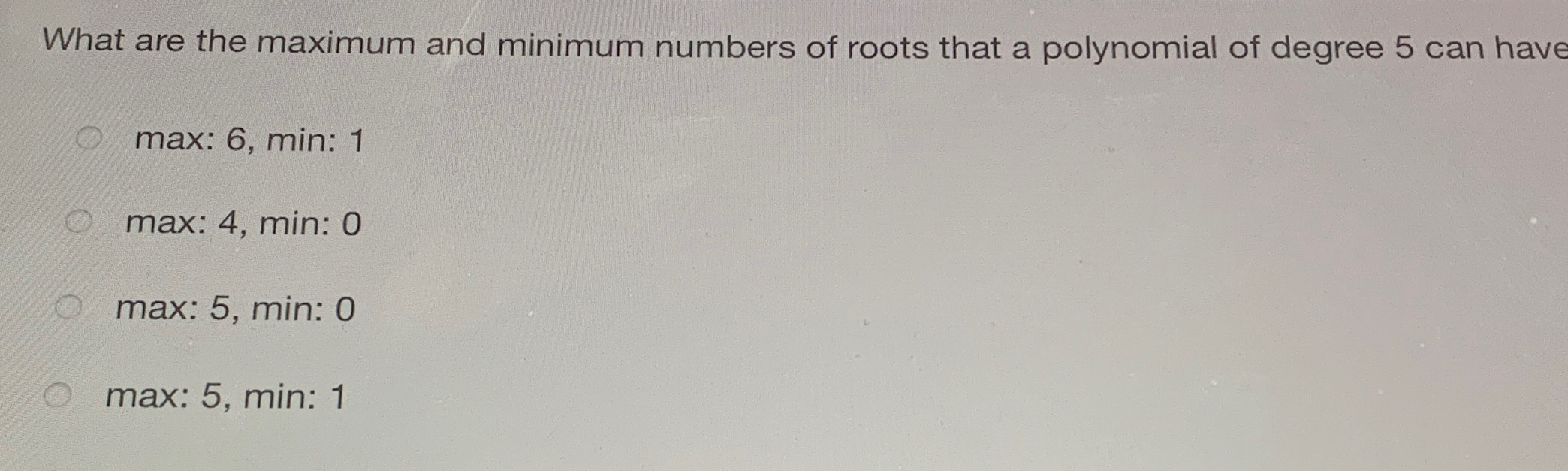 Solved What are the maximum and minimum numbers of roots | Chegg.com