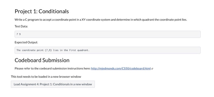 Solved Project 1 Conditionals Write A C Program To Accept A