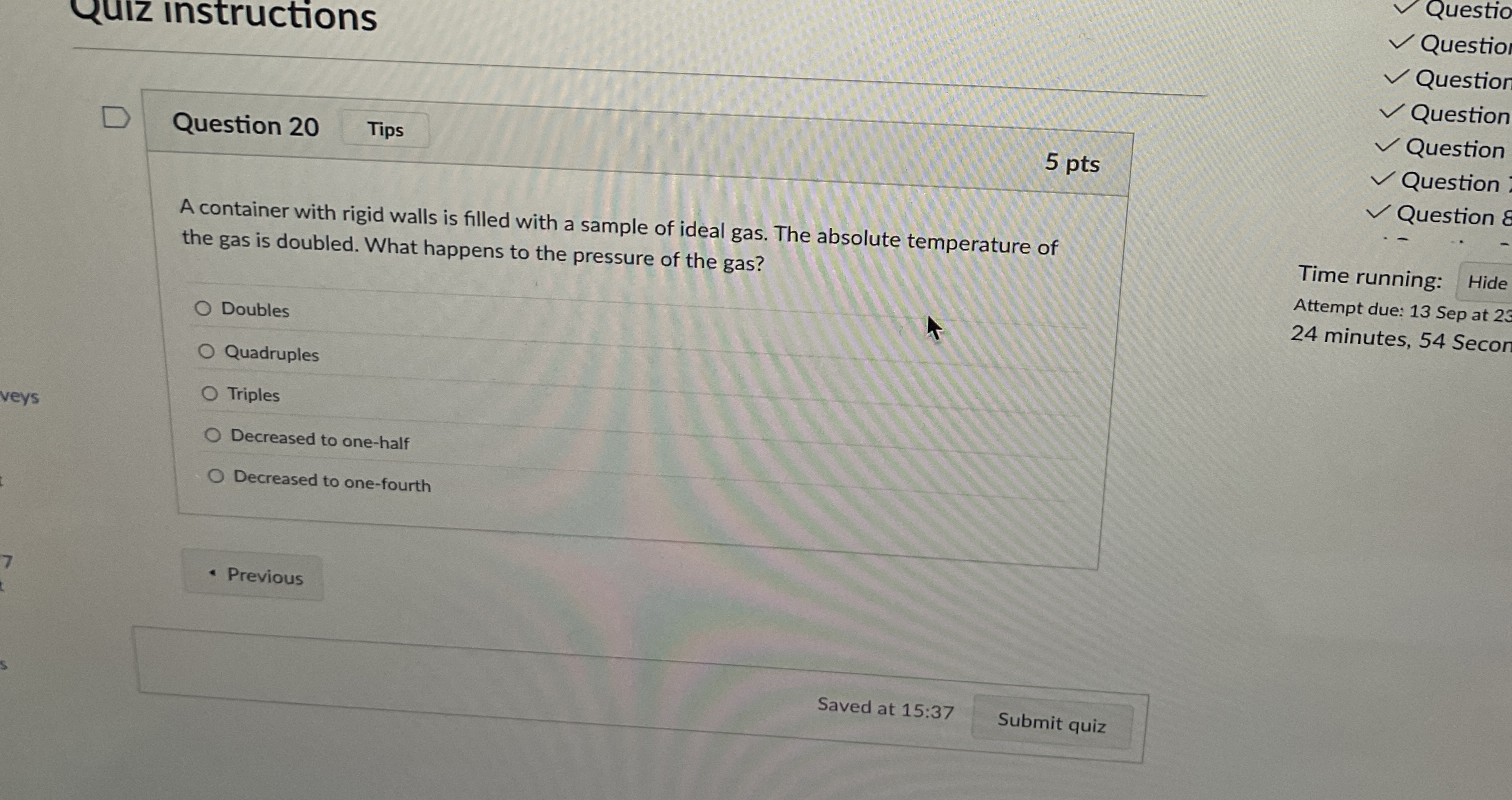 Solved Question 20A container with rigid walls is filled | Chegg.com