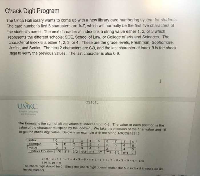 Solved Check Digit A check digit is a digit that is used in | Chegg.com
