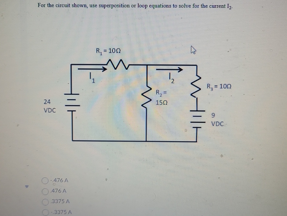 For the circuit shown, use superposition or loop | Chegg.com