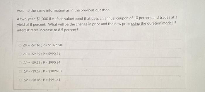 Solved Assume the same information as in the previous | Chegg.com