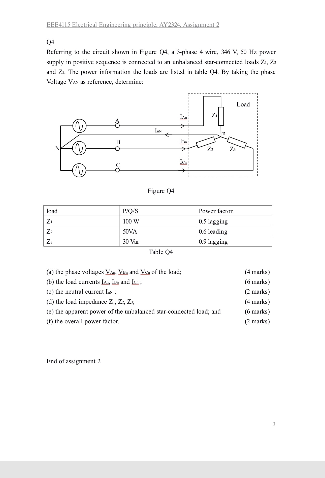 Solved EEE4115 ﻿Electrical Engineering principle, AY2324, | Chegg.com