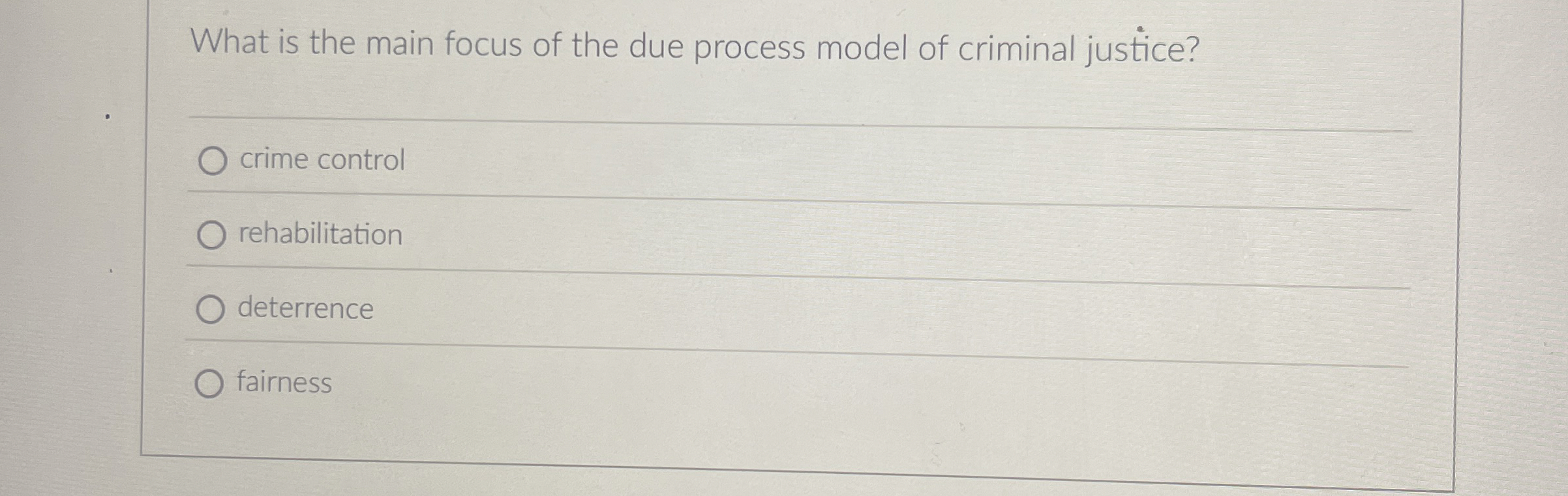 Solved What is the main focus of the due process model of | Chegg.com