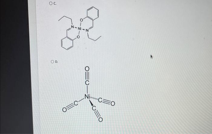 Solved Which of the following metal complexes has a metal | Chegg.com