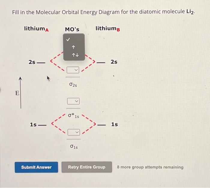 Solved Fill in the Molecular Orbital Energy Diagram for the | Chegg.com