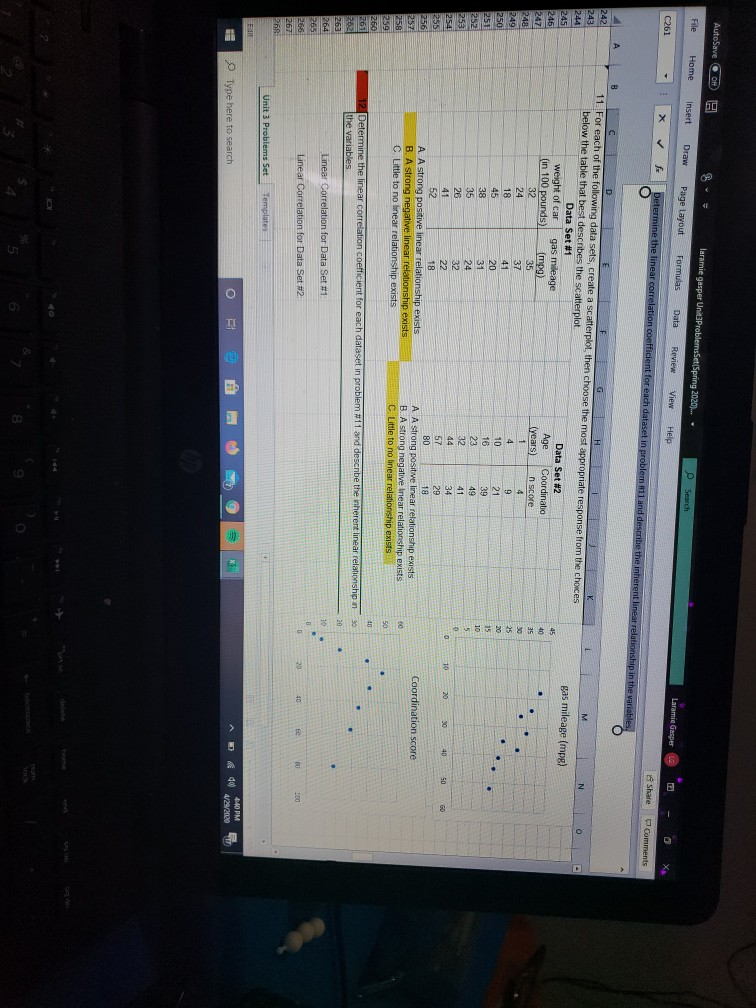 Solved AutoSave File Home Insert Draw laramie gasper | Chegg.com