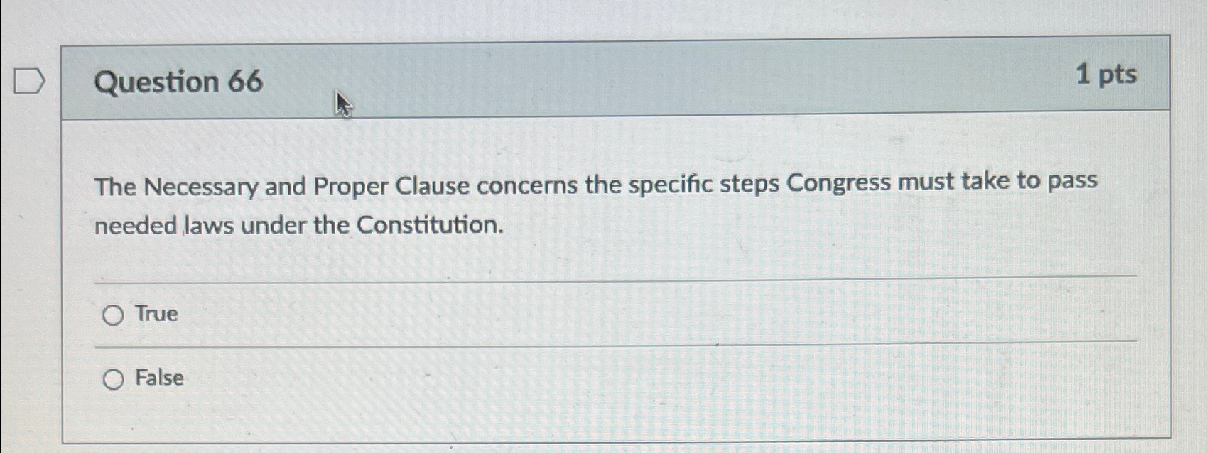 Solved Question 661ptsThe Necessary and Proper Clause | Chegg.com