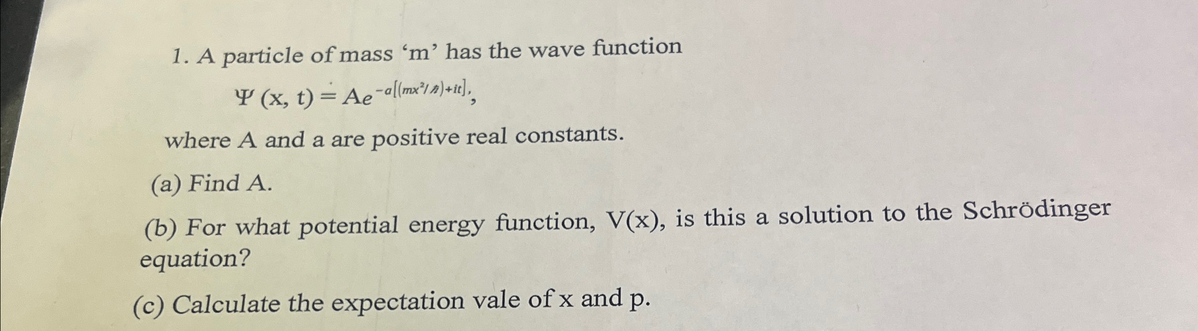 Solved A particle of mass ' m ' ﻿has the wave | Chegg.com
