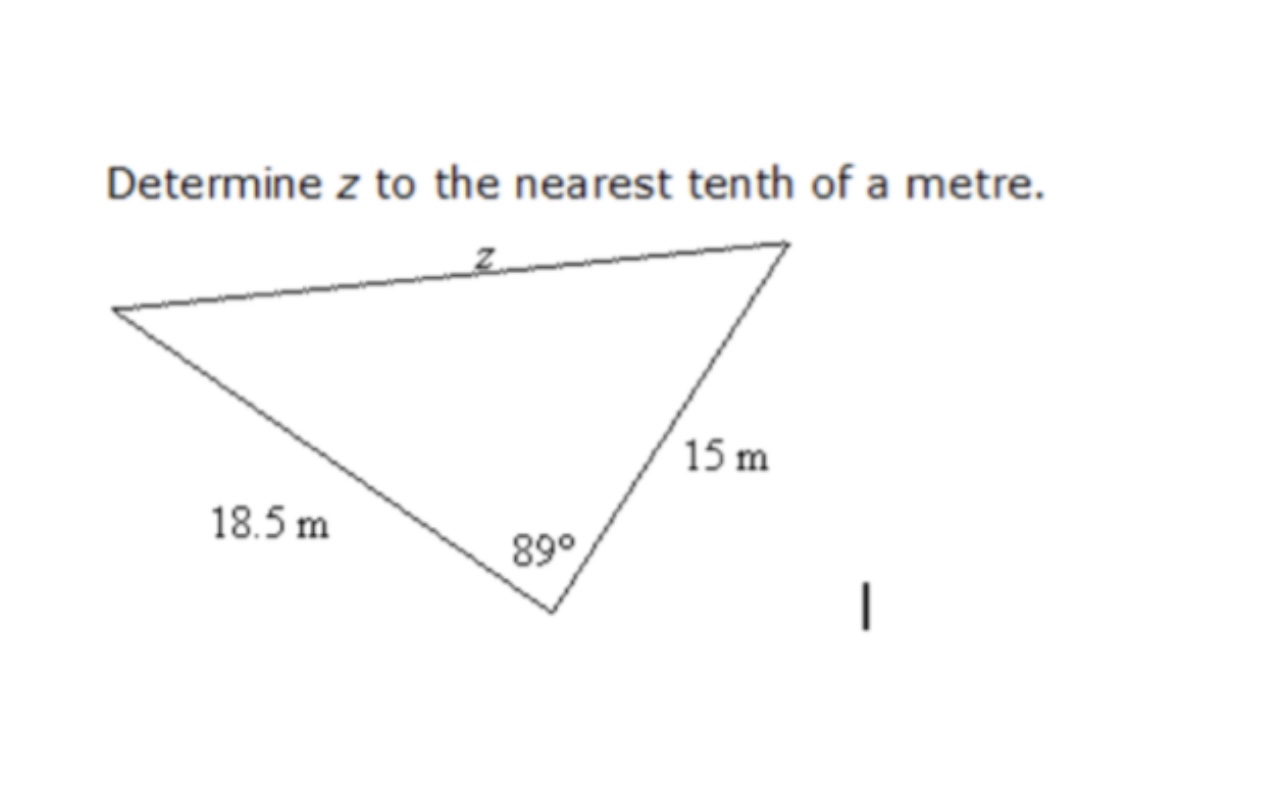 Solved Determine z ﻿to the nearest tenth of a metre. | Chegg.com