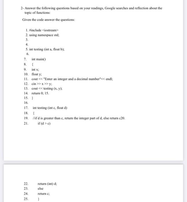 Solved 2- Answer the following questions based on your | Chegg.com