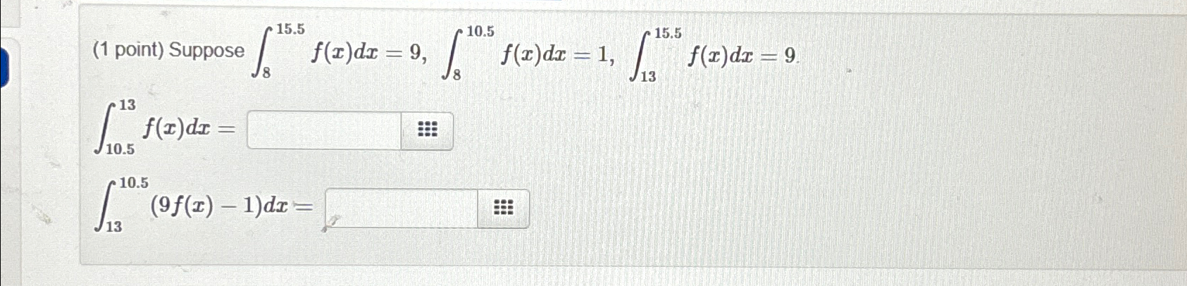 Solved (1 ﻿point) ﻿Suppose | Chegg.com