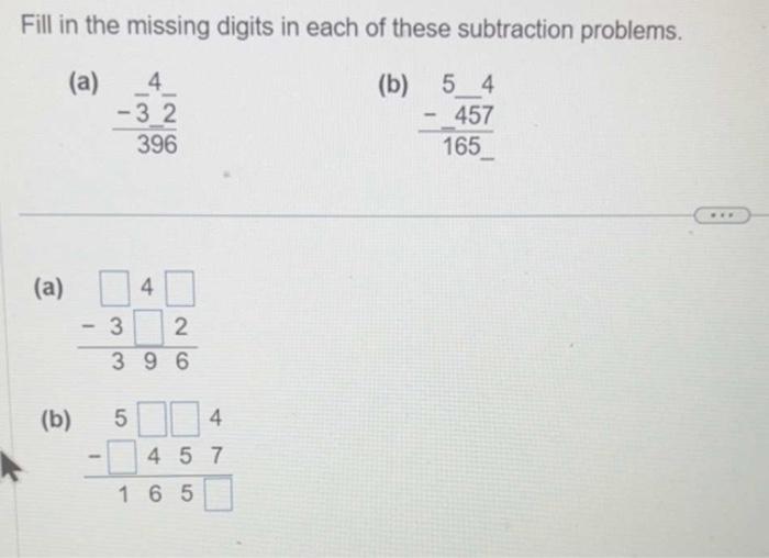 Solved Fill in the missing digits in each of these | Chegg.com