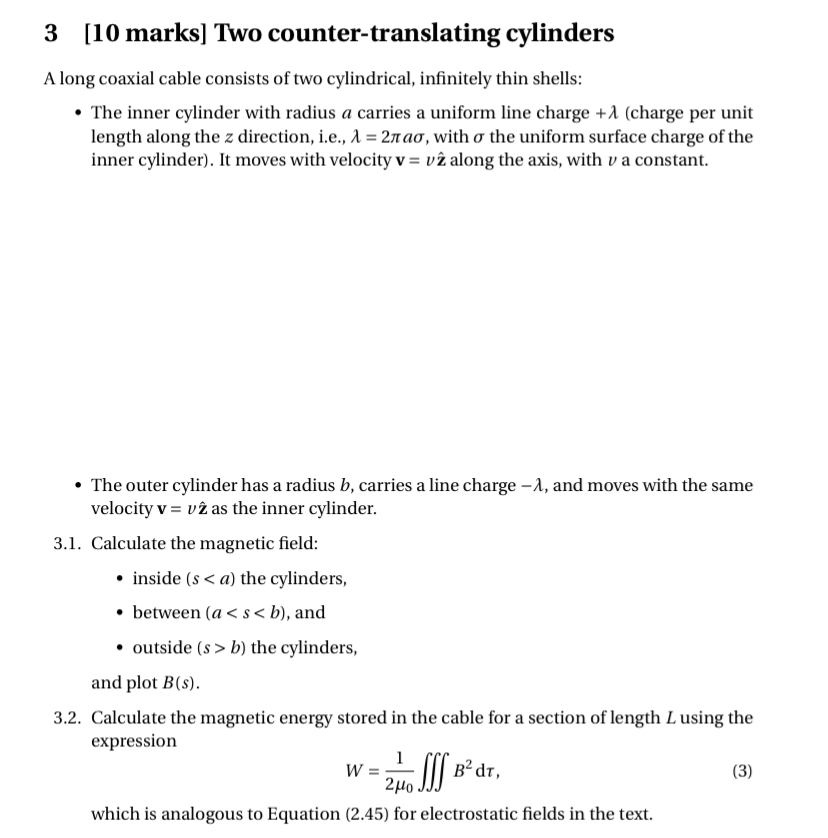 Solved 3 [10 ﻿marks] ﻿Two counter-translating cylindersA | Chegg.com