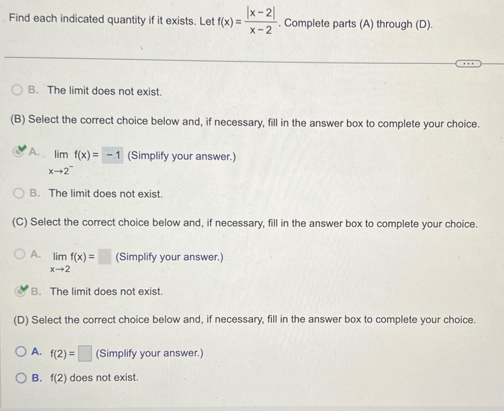 Solved Find each indicated quantity if it exists. Let | Chegg.com