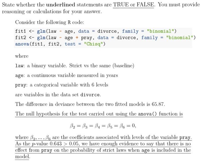 Solved State whether the underlined statements are TRUE or | Chegg.com