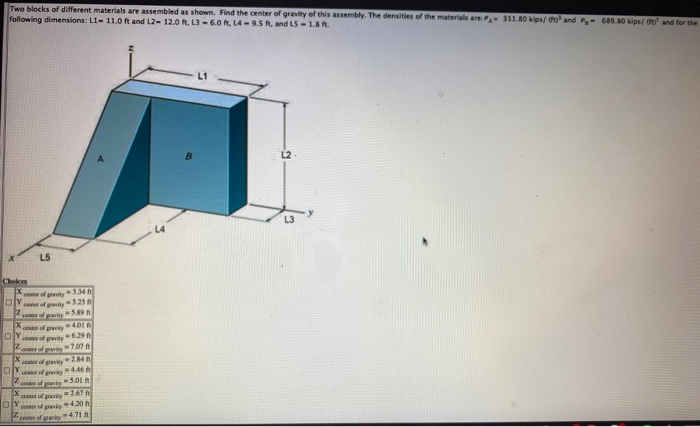 Solved Two blocks of different materials are assembled as | Chegg.com