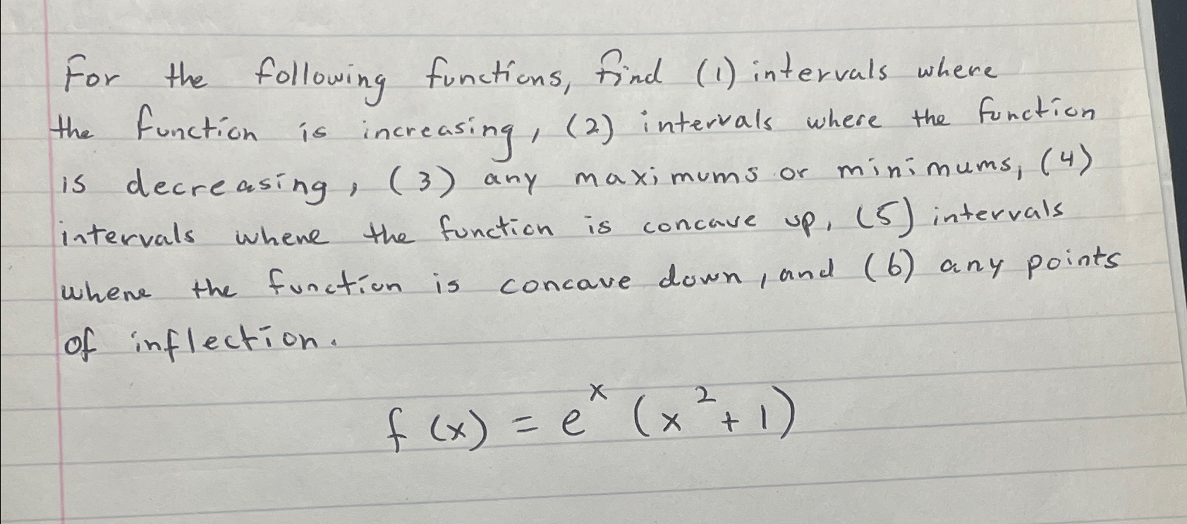 Solved For the following functions, find (1) ﻿intervals | Chegg.com