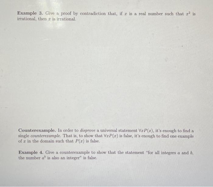 Solved Example 3. Give a proof by contradiction that, if x | Chegg.com
