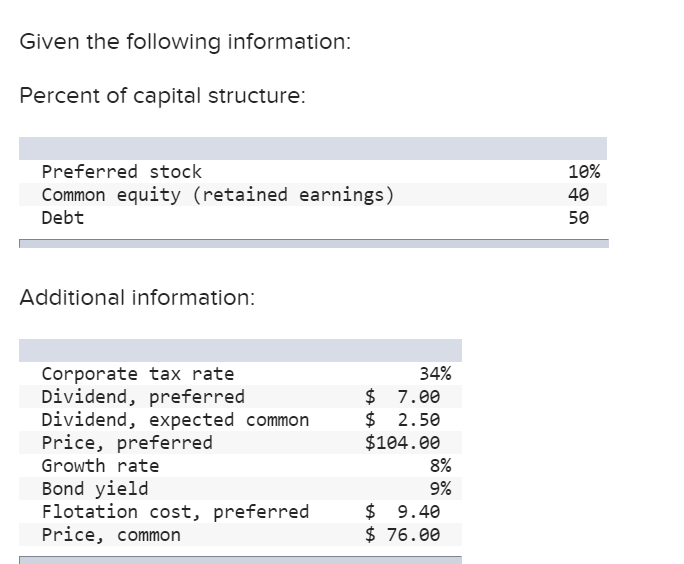 Solved Given the following information: Given the following | Chegg.com