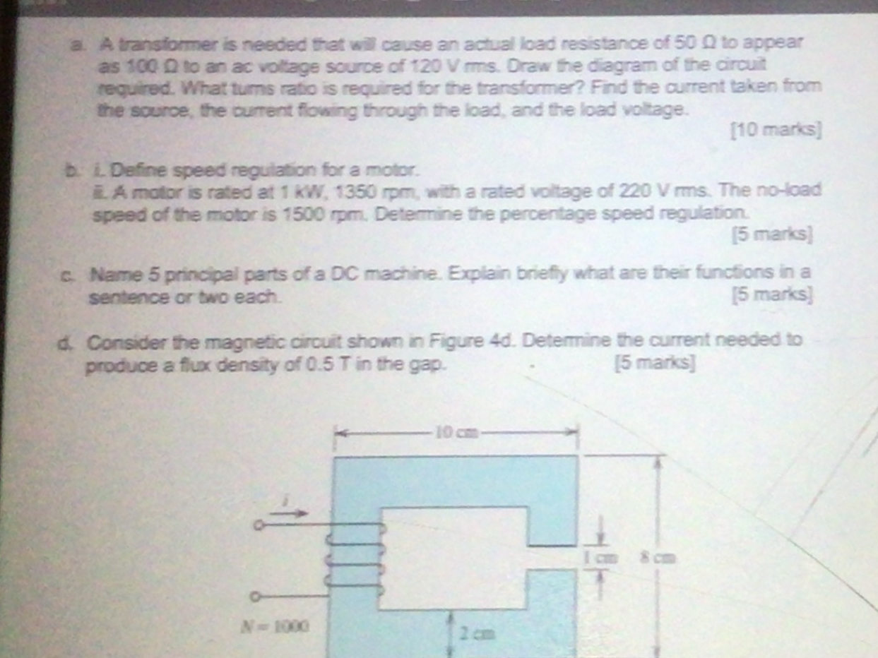 Solved a. ﻿A transformer is needed that will cause an actual | Chegg.com