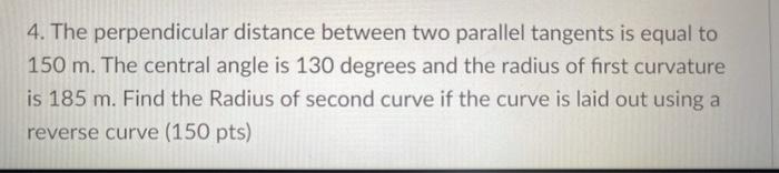 Solved 4. The perpendicular distance between two parallel | Chegg.com