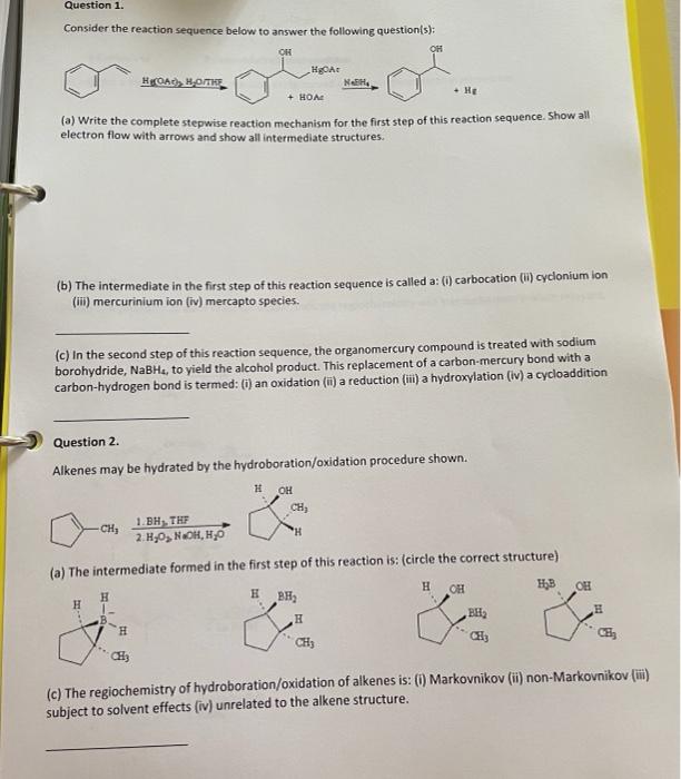 Solved (a) Write the complete stepwise reaction mechanism | Chegg.com