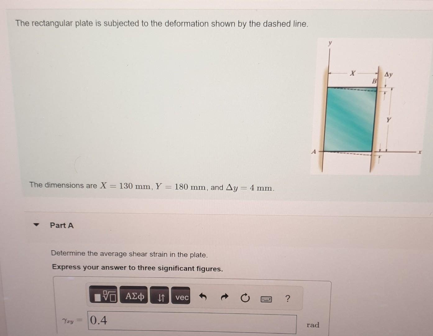 Solved The Rectangular Plate Is Subjected To The Deformation