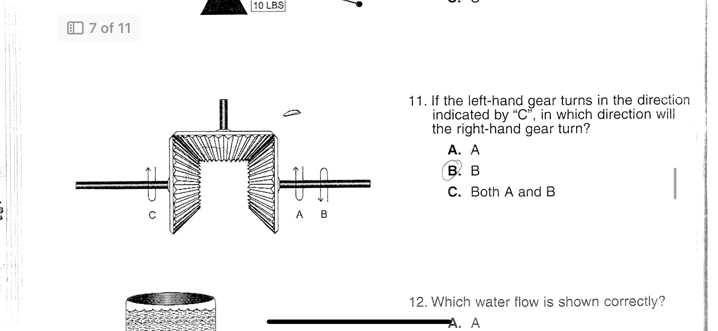 Solved 7 ﻿of 1111. ﻿If the left-hand gear turns in the | Chegg.com