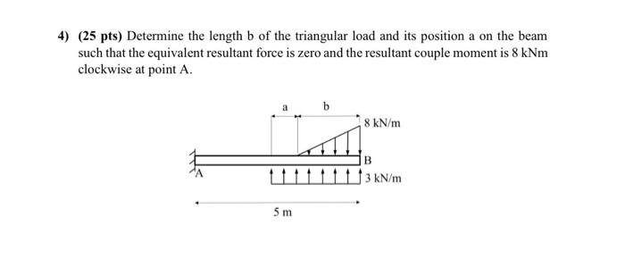 Solved 4) (25 pts) Determine the length b of the triangular | Chegg.com