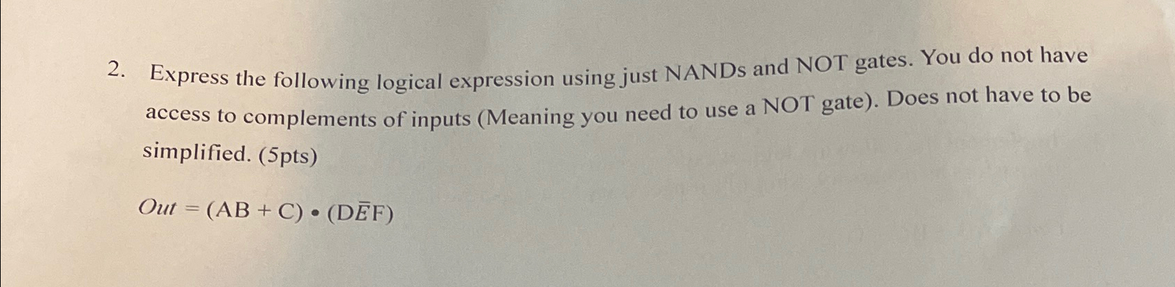 Solved Express the following logical expression using just | Chegg.com