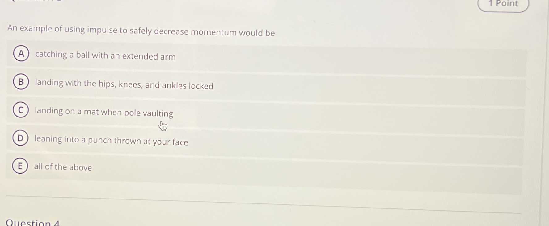 Solved An example of using impulse to safely decrease | Chegg.com