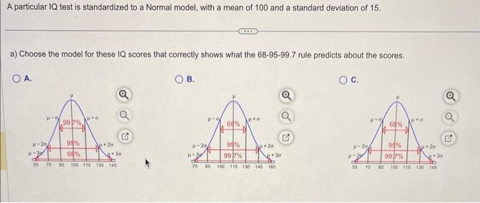Solved A particular IQ test is standardized to a Normal | Chegg.com