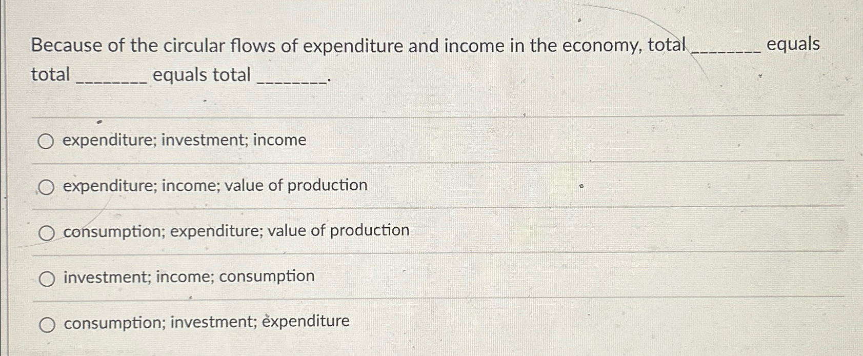 Solved Because of the circular flows of expenditure and | Chegg.com